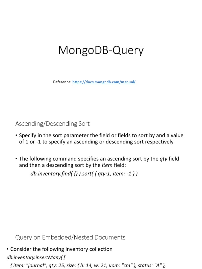 MongoDB Query | PDF | Software Engineering | Computing