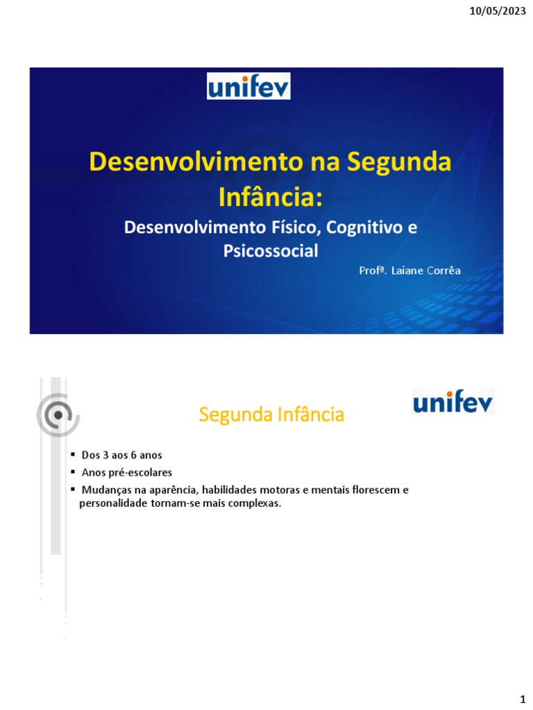 AULA 7 - Desenvolvimento Na Segunda Infância - Desenvolvimento Físico ...