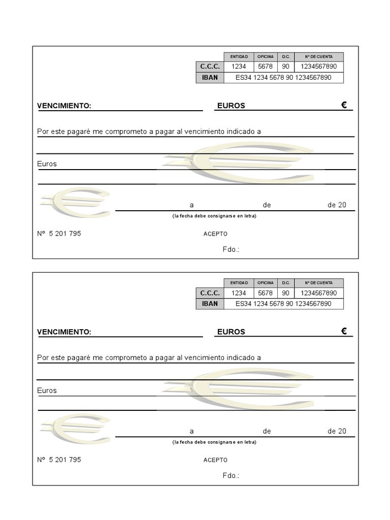 Plantilla Pagaré - Vertical | PDF