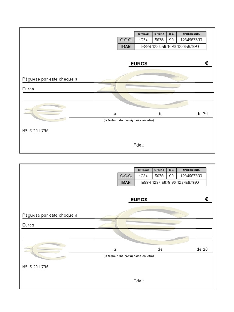 Plantilla Cheque - Vertical | PDF