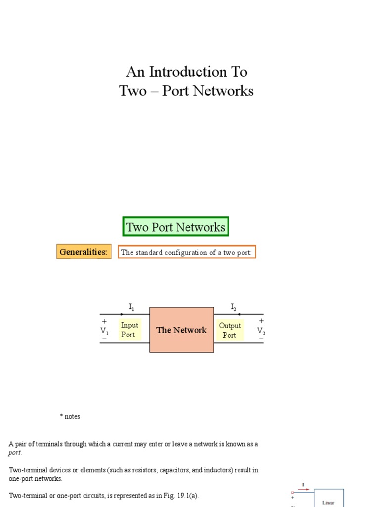 Two Port Networks - Impedance and Admitance Parameters-1 | PDF | Electrical Circuits | Electricity