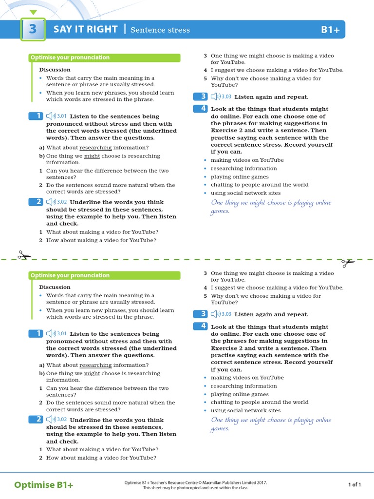 Say It Right 2 | PDF | Stress (Linguistics) | You Tube