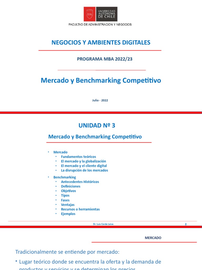 3a PPT3 Jul2022 Mercado y Benchmarking Competitivo | PDF | Benchmarking ...
