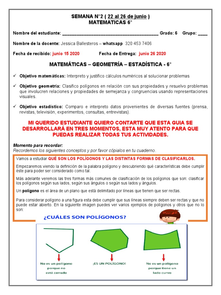 Guia 1 - Semana 1 - Division y Potenciacion | PDF | Polígono | Ángulo