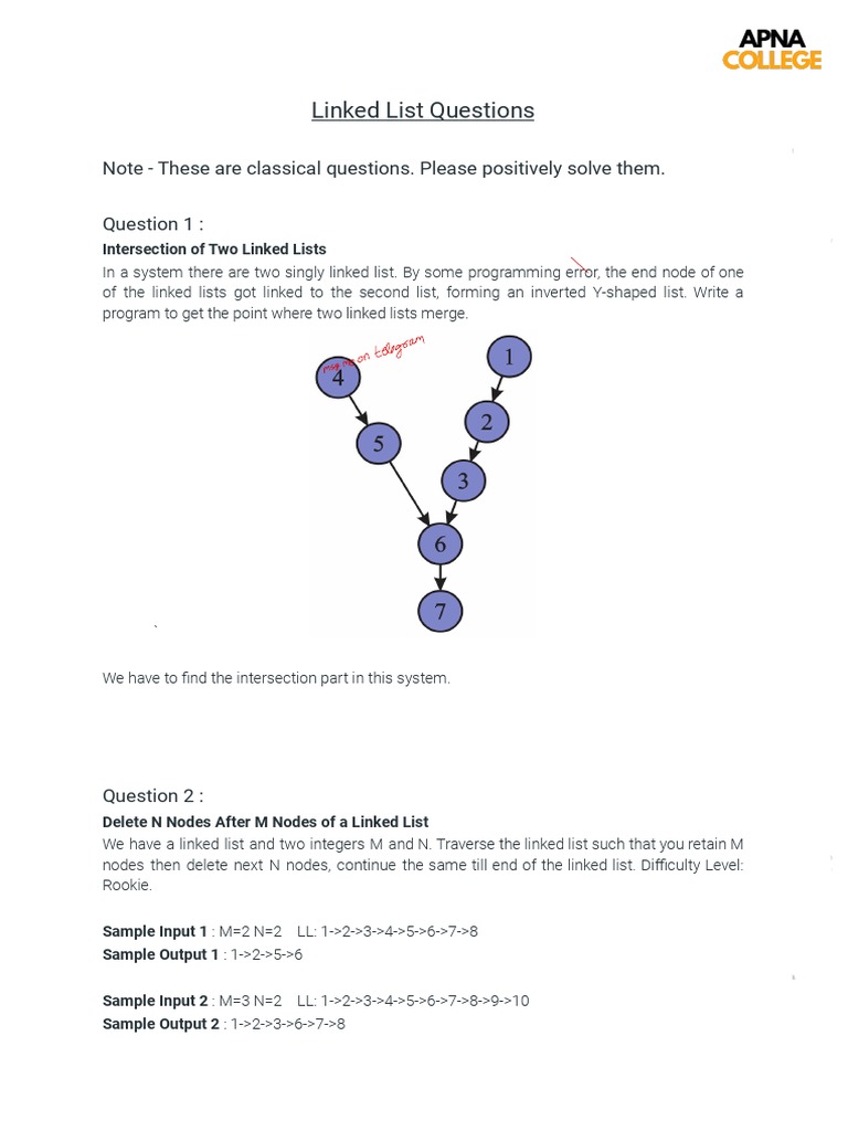 Linked List Questions | PDF