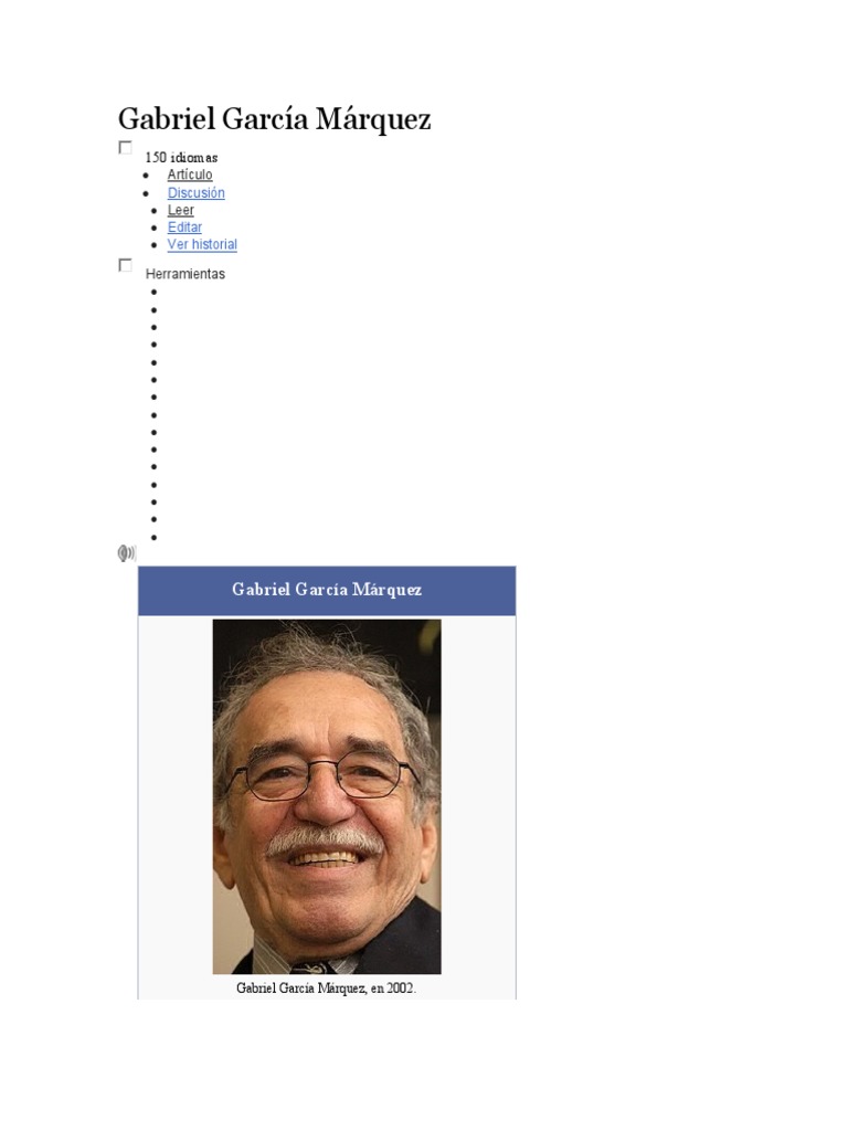 Vida y Obra de Gabriel García Márquez | PDF | Gabriel García Márquez
