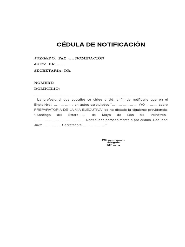 Cédula de Notificación | PDF | Política