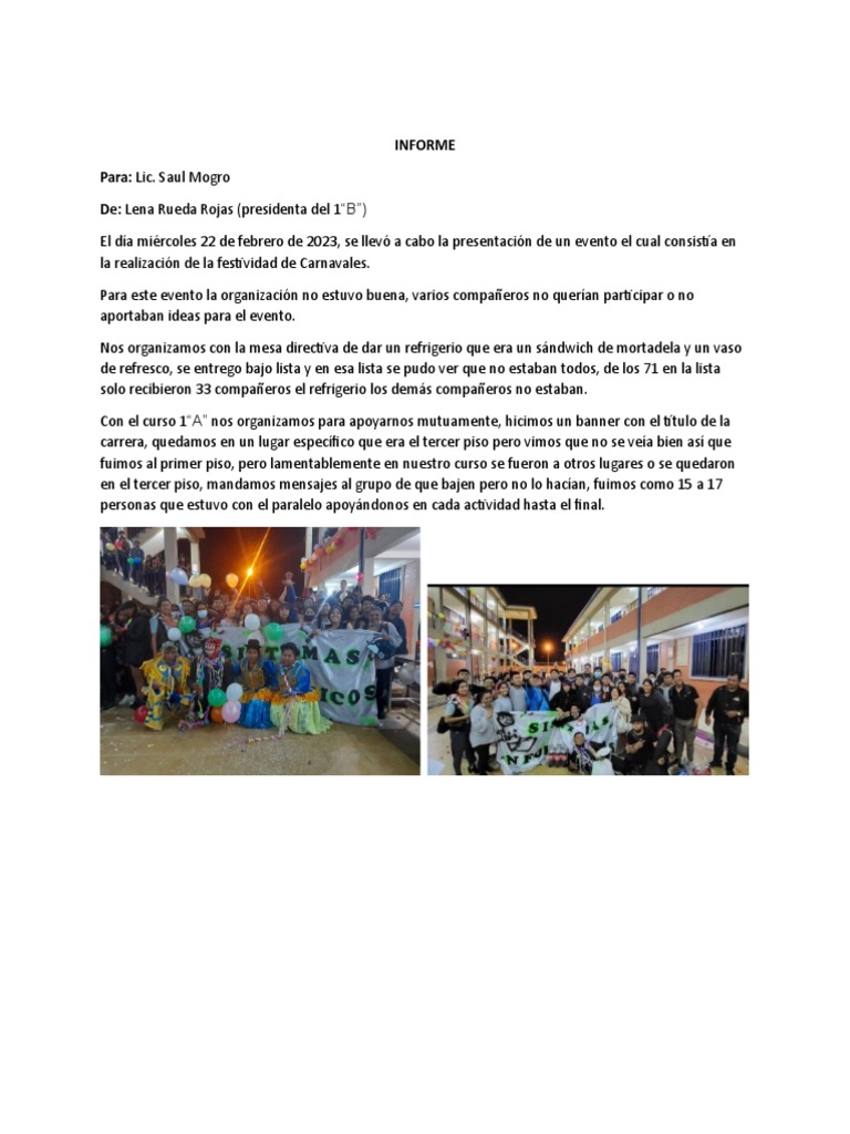Informe de Carnavales | PDF