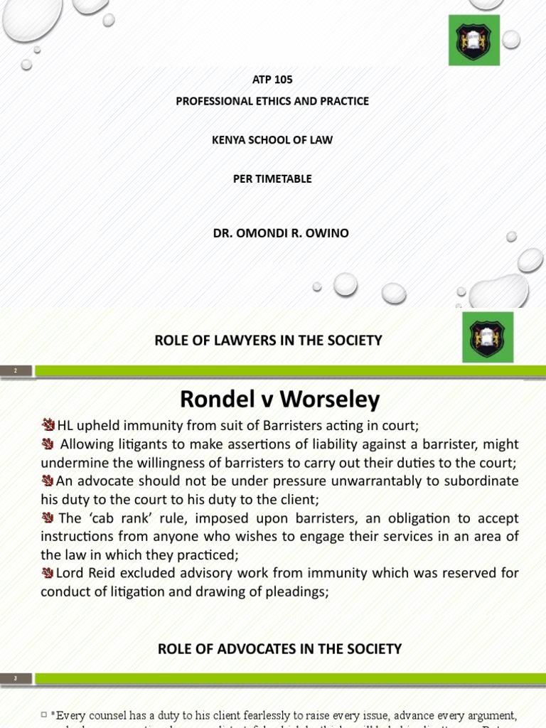 Role of Lawyers in Society: Ethics Guide | PDF | Barrister | Advocate