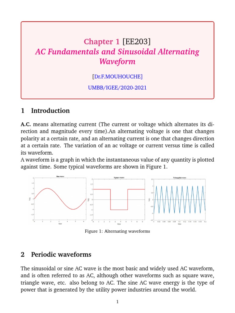 2 - Chapter 1 | PDF | Root Mean Square | Amplitude