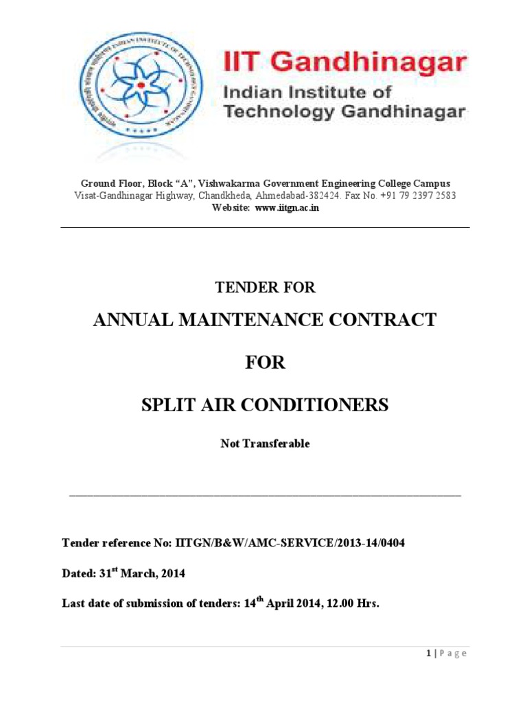 Final Tender Document - AMC of Split Air Conditioners | PDF | Employment | Cheque