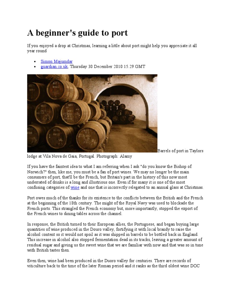 A Beginner S Guide To Port | PDF | Biotechnology Products | Wine