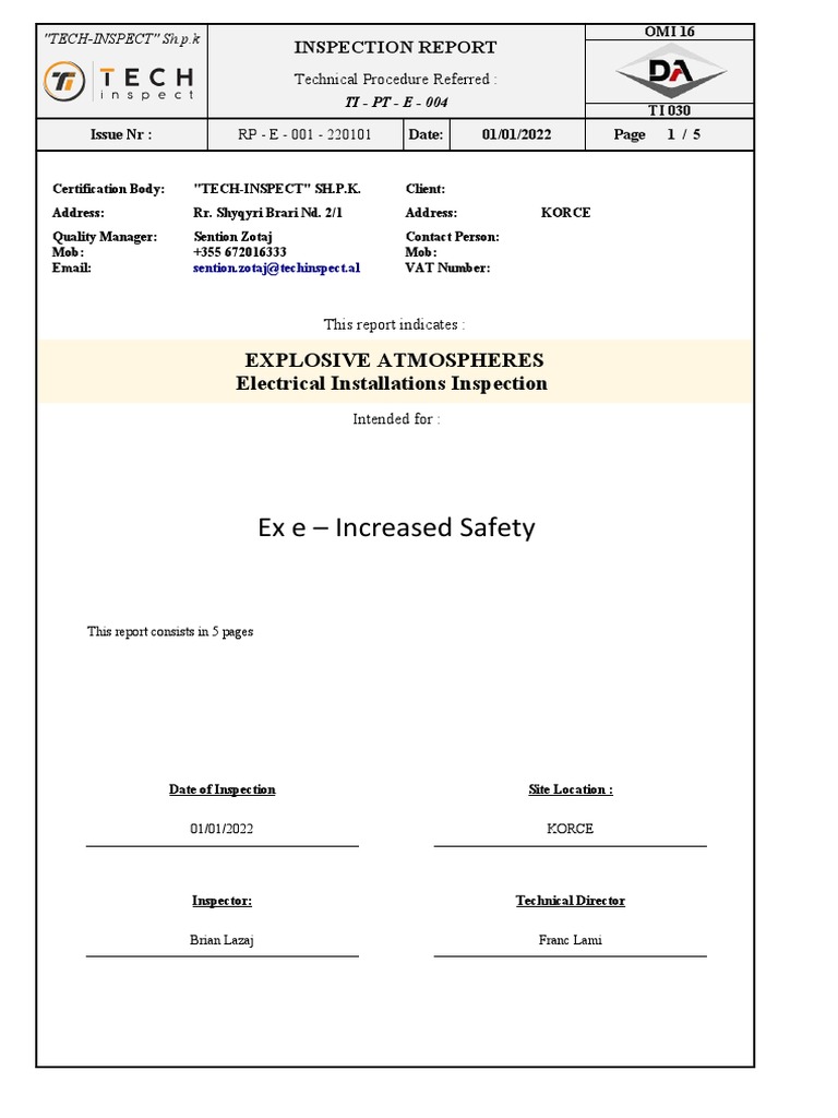 ATEX Ex-E | Download Free PDF | Materials | Electrical Engineering