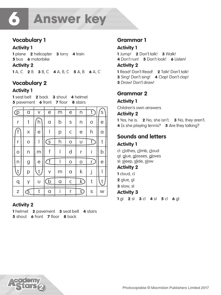 As TRC2 U6 06 Answer Key | PDF
