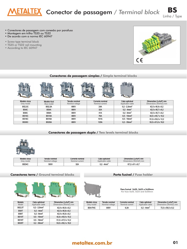 Catálogo de Conectores Metaltex | PDF | Engenharia Elétrica | Eletricidade