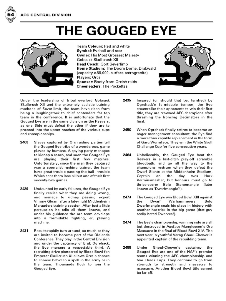 Gouged Eye Profile | Download Free PDF | Sports