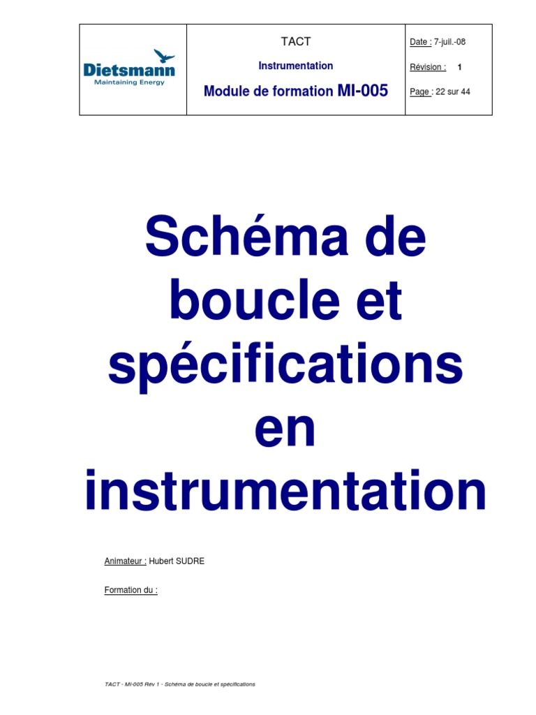 TACT - MI-005 Rév 1 - Schéma de Boucle Et Spécifications | PDF ...