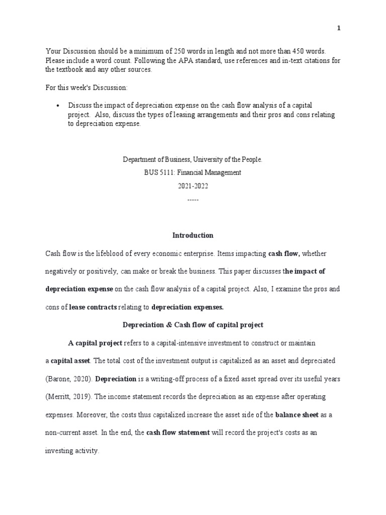 FA Discussion Assignment 2 | PDF | Depreciation | Expense