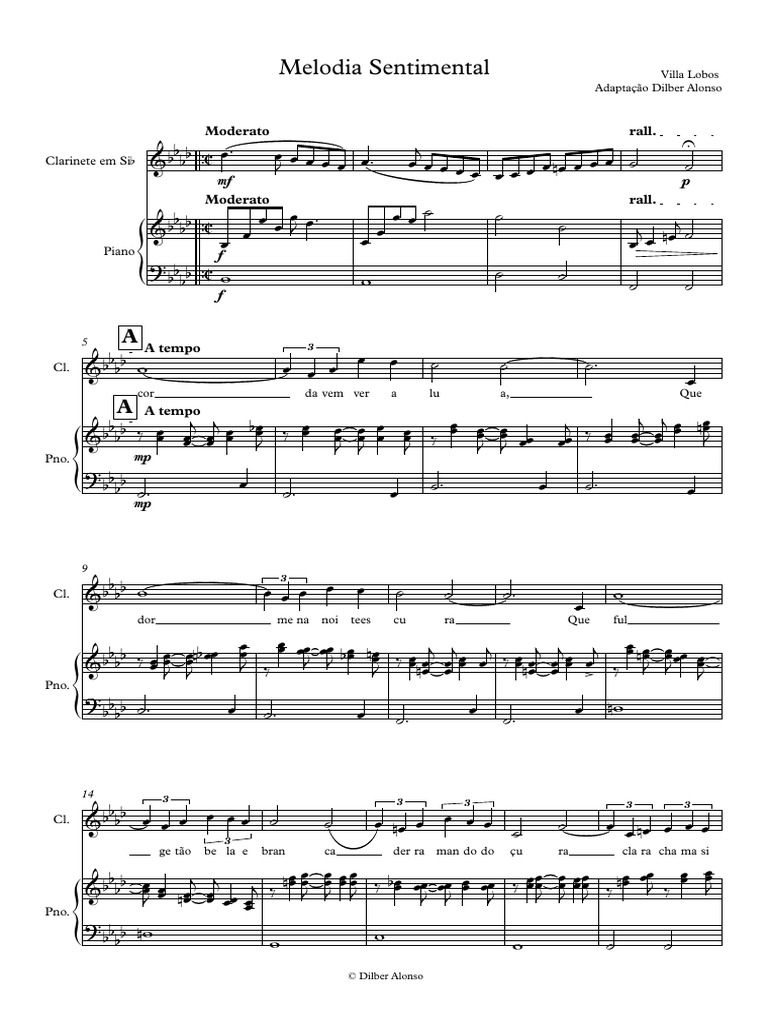 Melodia Sentimental Villa Lobos Adapt Dilber Piano | PDF | Formes musicales | Éléments de la musique