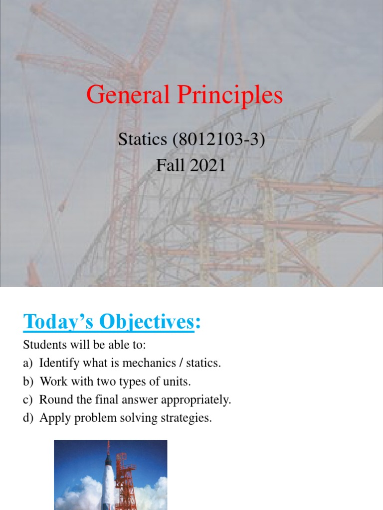 Lect1 - General Principles | PDF | Force | Mechanics