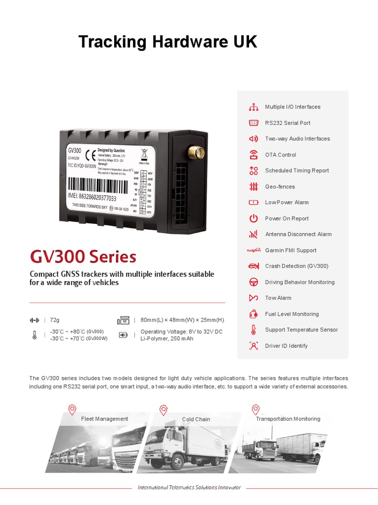 GV300 Series GNSS Trackers Overview | PDF | Usb | Computer Hardware