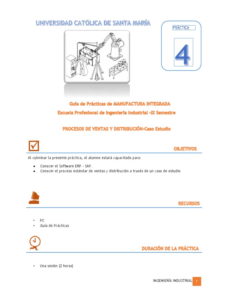 Práctica N°4 - MANUFACTURA - SAP CASO ESTUDIO SD | PDF | Sales | Icon ...