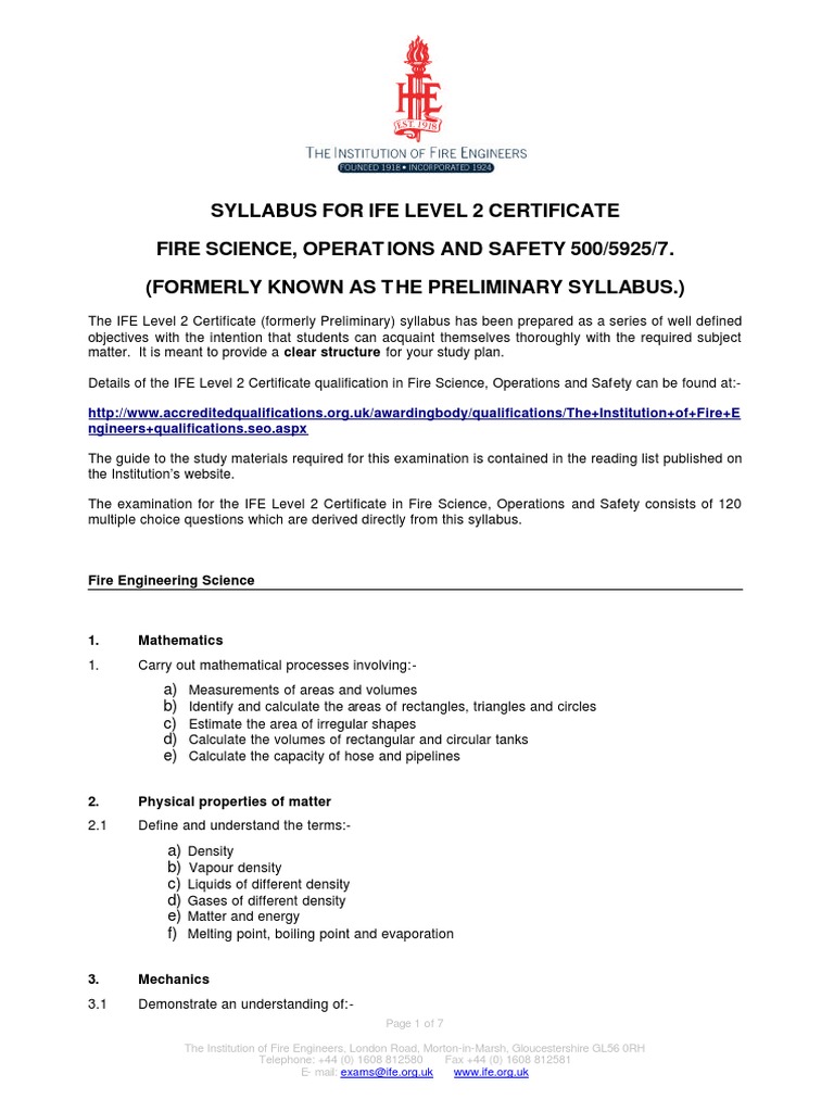 2010 IFE L2 Cert Syllabus | PDF | Thermal Expansion | Temperature