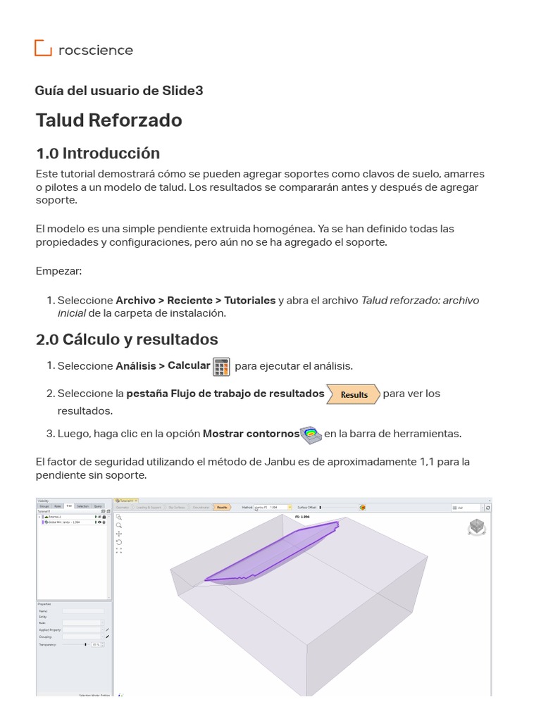 Tutoriales de Slide3 - Talud Reforzado | PDF | Informática