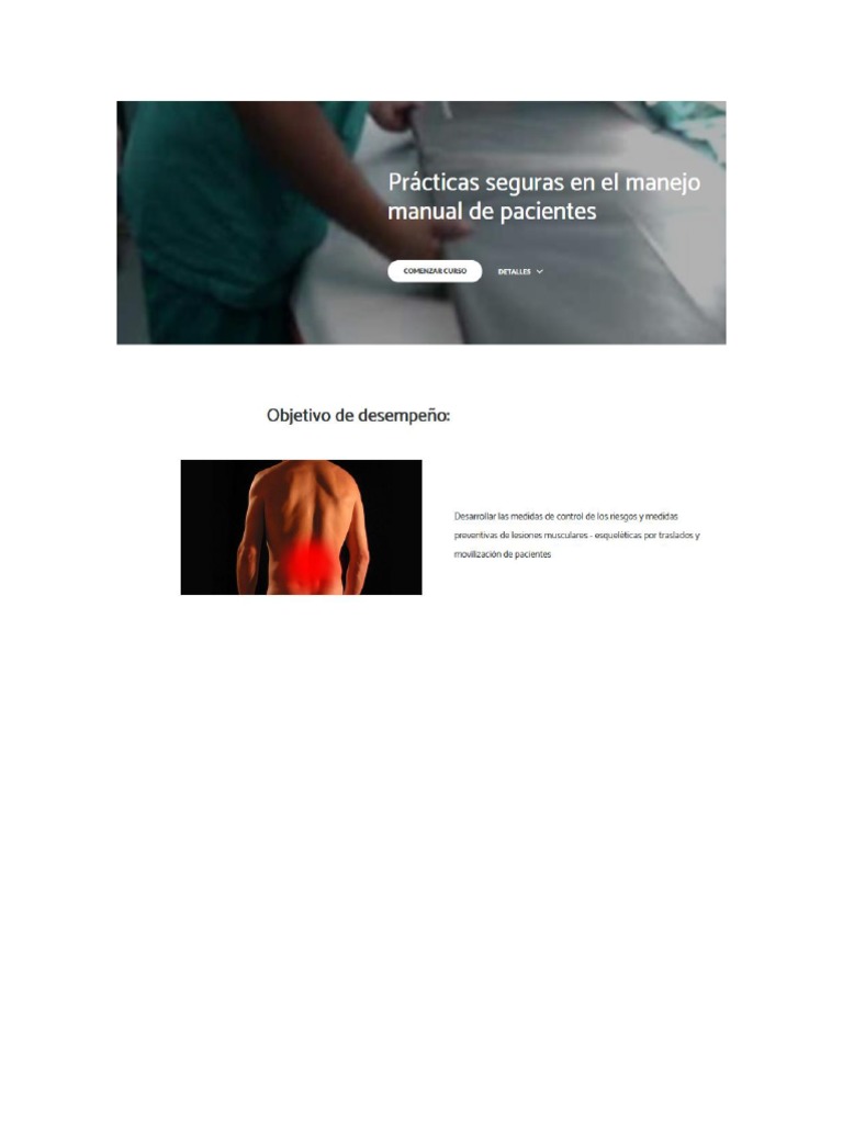 Curso Practicas Seguras Manejo Manual de Pacientes | PDF