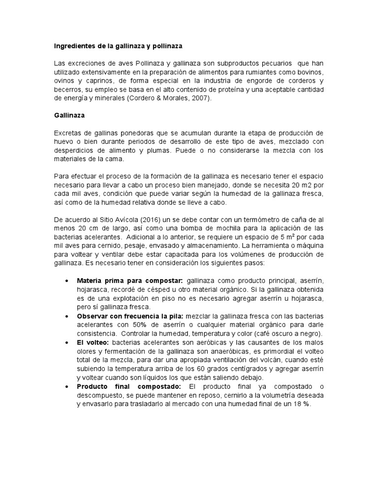 Composición y uso de gallinaza y pollinaza | PDF | Alimentos | Heces