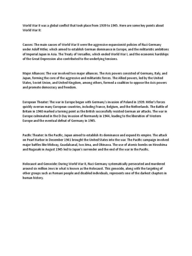 world war 2 summary | PDF