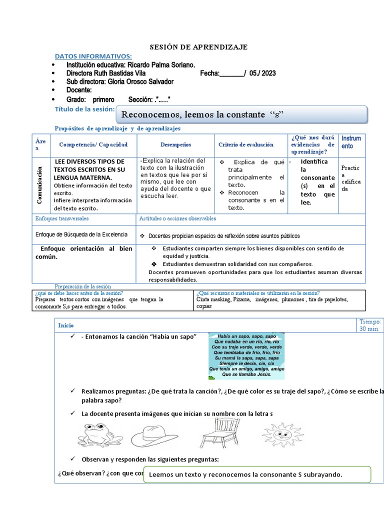 Sesión Com Consonante S | Descargar gratis PDF | Aprendizaje | Ciencia cognitiva