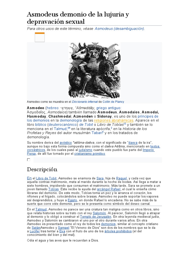 Asmodeo: Demonio de la Lujuria | PDF | Demonios | Demonología