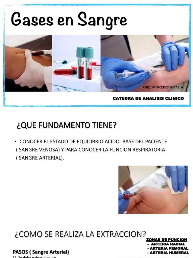 Gases en Sangre | PDF | Medicina CLINICA | Especialidades Medicas