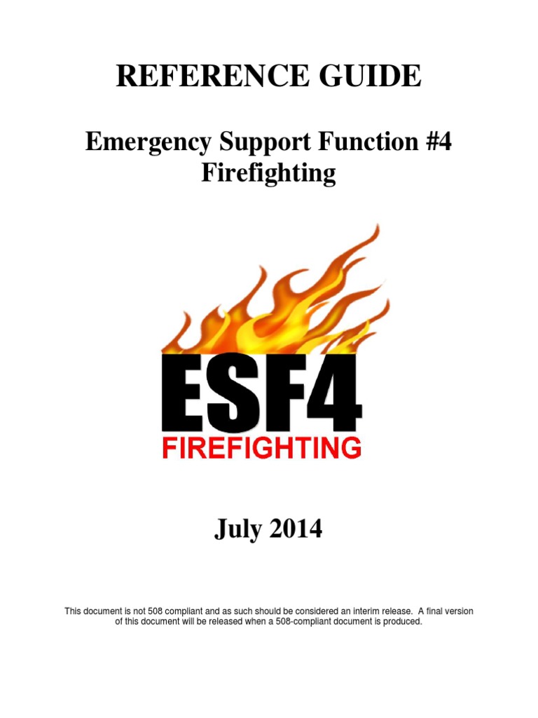 ESF4 Reference Guide 07-2014 Final | PDF | Federal Emergency Management ...