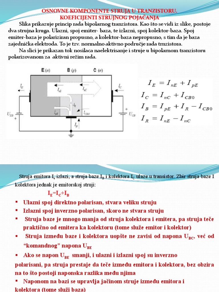 02-Osnovne Komponente Struja U Tranzistoru | PDF