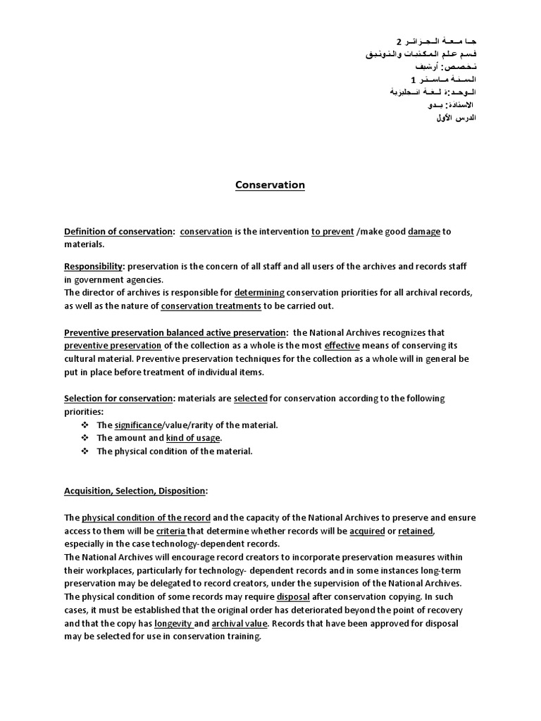 Conservation | PDF | Cultural Heritage | Museology Conservation | PDF | Cultural Heritage | Museology
