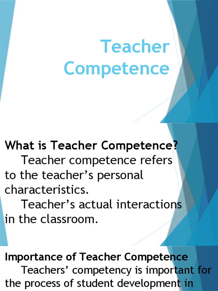 Presentation Teacher Competence | PDF