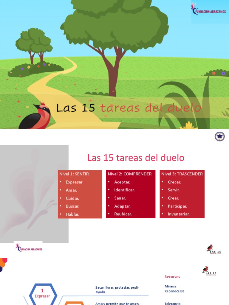 Las 15 Tareas Del Duelo Oficial | PDF | Dolor | Desarrollo personal