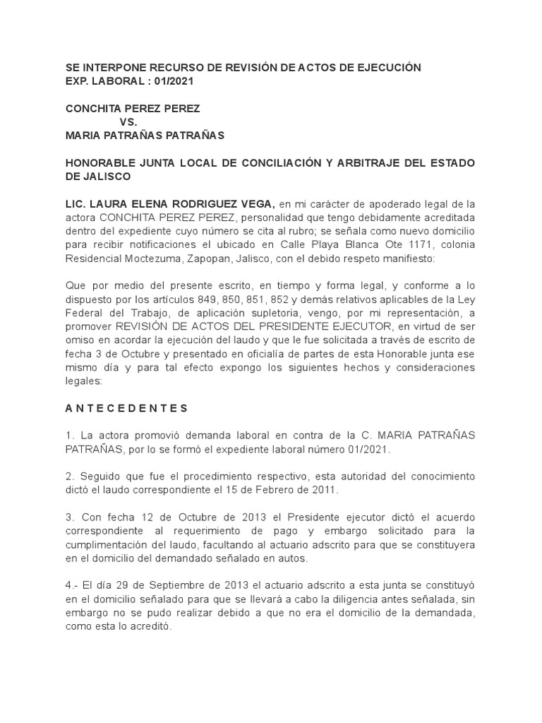 Revisión de Actos de Ejecución | PDF