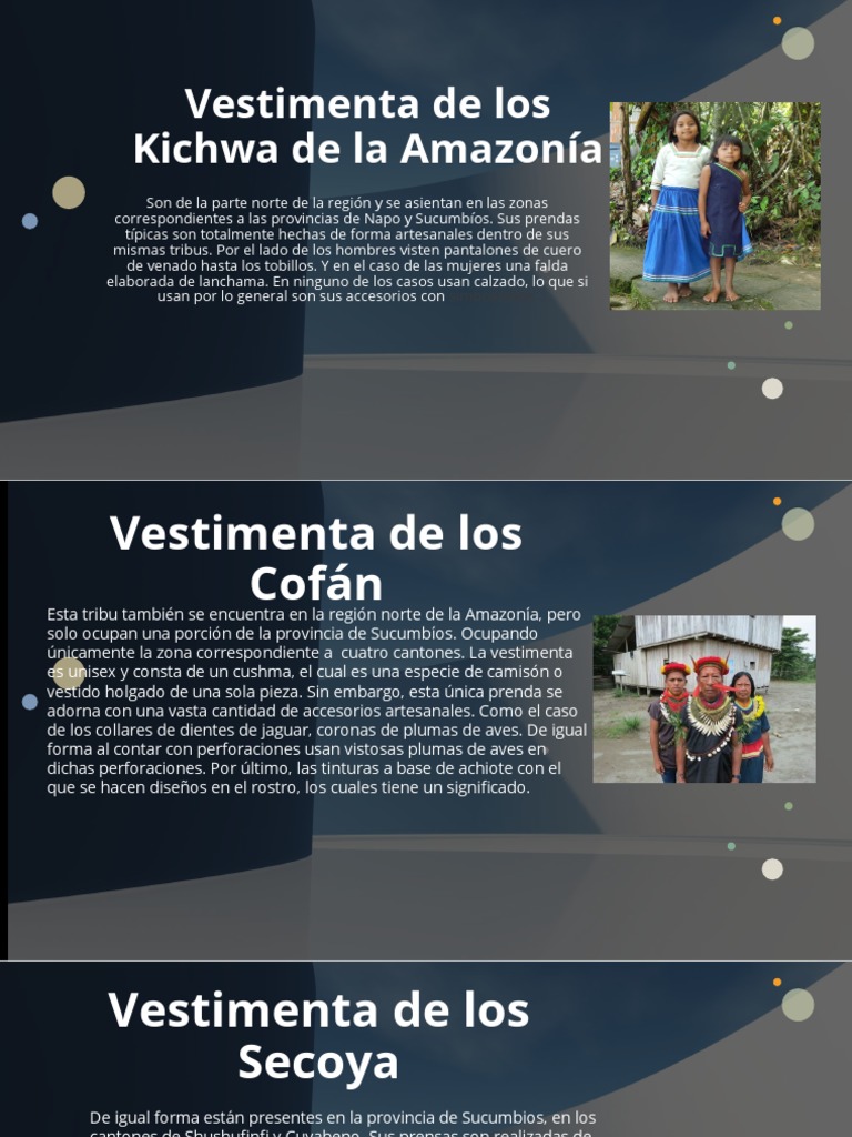 Vestimenta Típica de Kichwa, Cofán y Secoya | PDF | Poesía