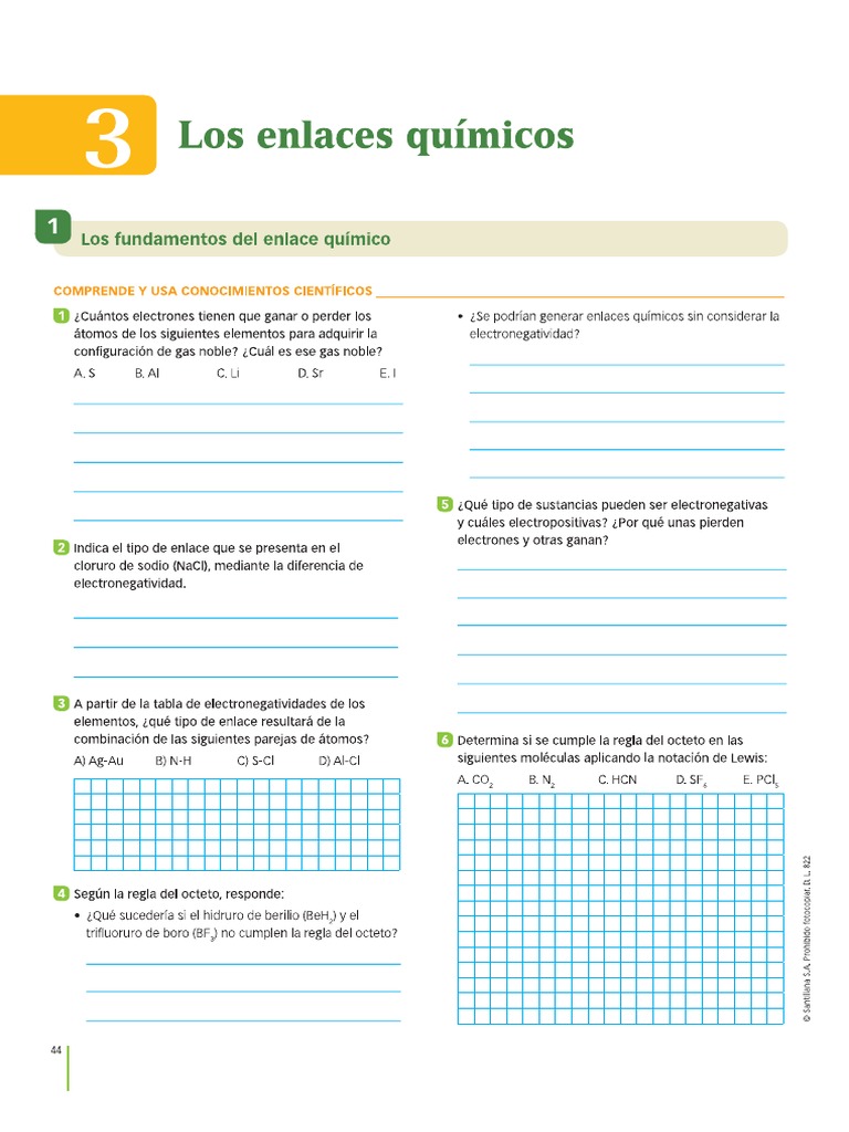 3er Año Enlaces Quimicos | PDF
