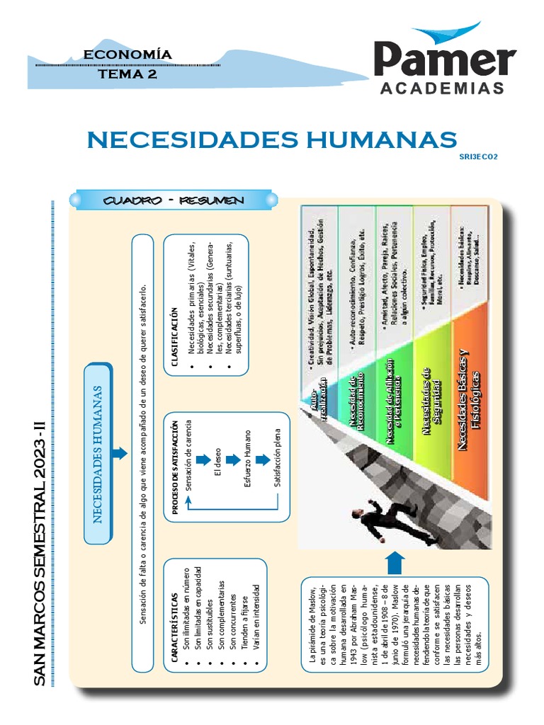 Eco - Sem 2 - Necesidades Humanas | PDF | Utilidad | Utilidad marginal