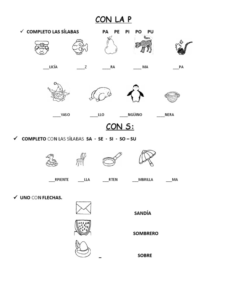 Conlap: Completo Las Sílabas Pa Pe Pi Po Pu | PDF