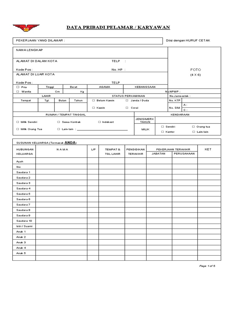 Data Pelamar - Versi Baru | PDF