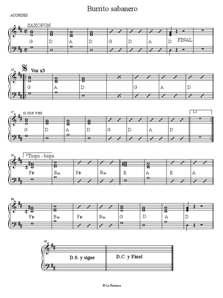 BURRITO SABANERO Acordes | PDF