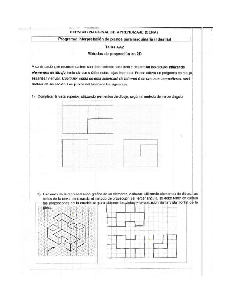 Taller Metodos de Proyeccion en 2D | PDF Taller Metodos de Proyeccion en 2D | PDF