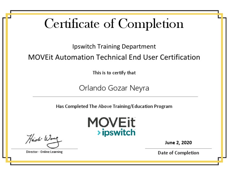 MOVEit Automation Certification Completion | PDF | Computers