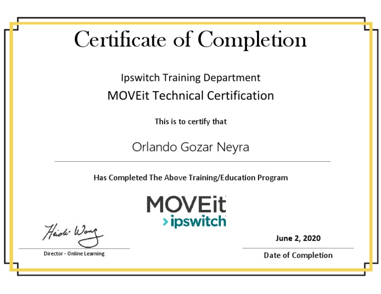 MOVEit Technical Certification Completion | PDF