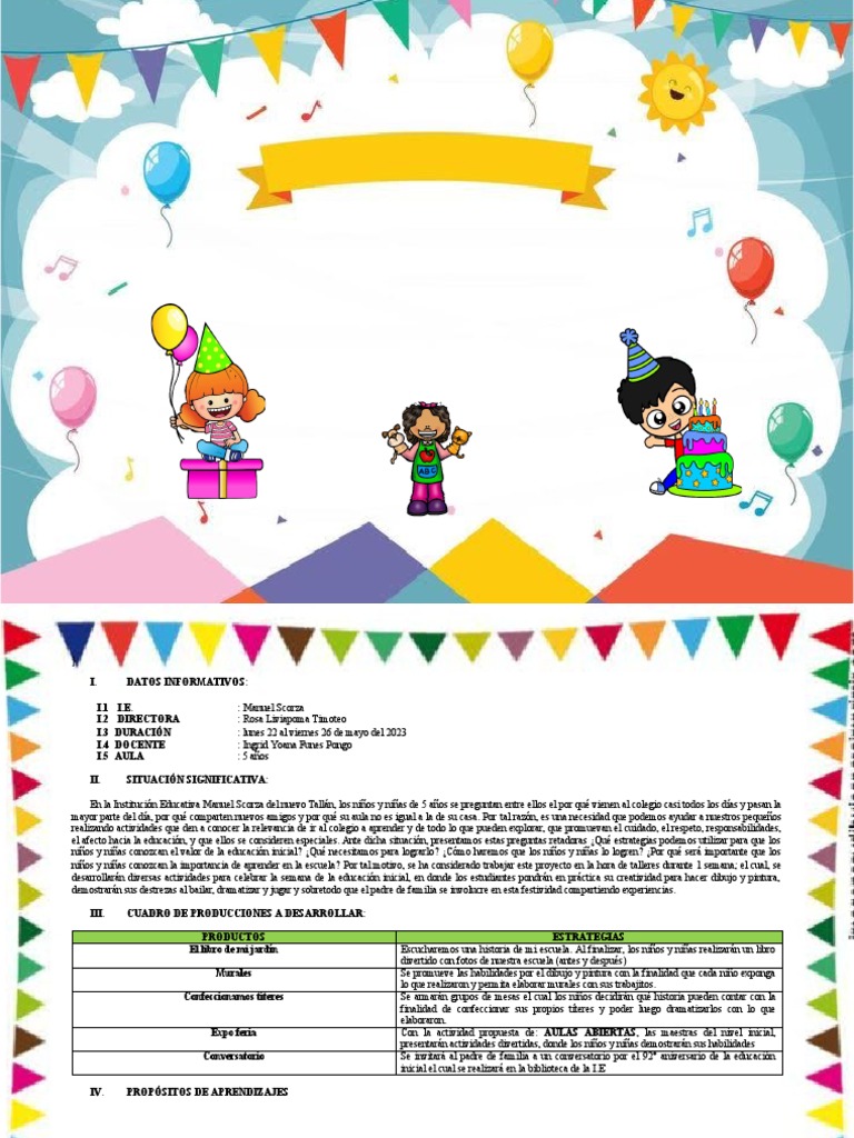 Proyecto Educacion Inicial | PDF | Educación de la primera infancia ...